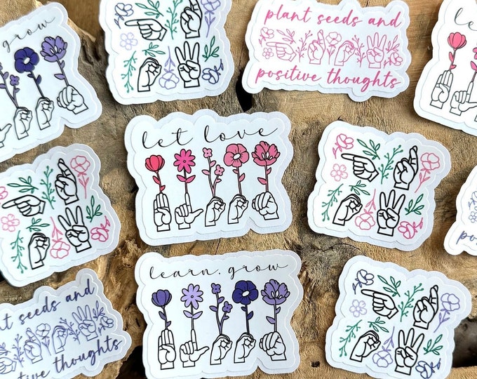 Sign Language Stickers / ASL Decals / ASL Sticker Pack / Inspirational ...