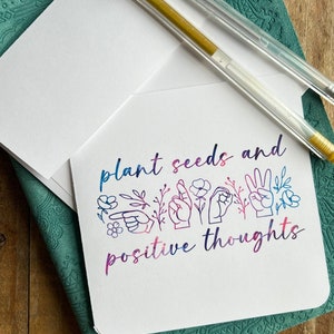 Sign Language Card / ASL Card / Positive Thoughts Card / - Etsy