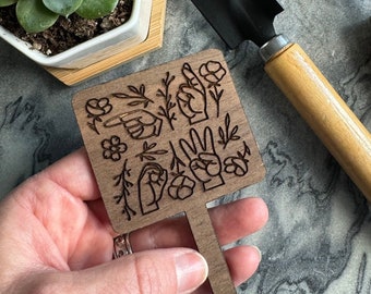 ASL Plant Stake / Sign Language Garden Marker for Indoor Plants / ASL ...