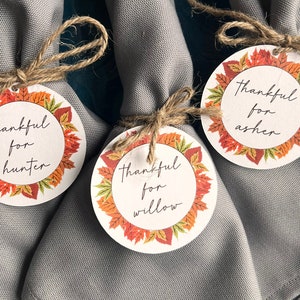 Personalized Thanksgiving Place Cards / Custom Thanksgiving Name Tags ...