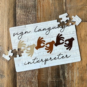Sign Language Puzzle / ASL Gift / Sign Language Interpreter / Gift for ...