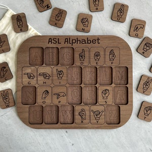 Wood Sign Language Puzzle / ASL Alphabet Puzzle / Montessori Alphabet ...