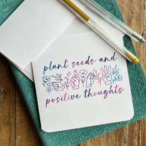 Sign Language Card / ASL Card / Positive Thoughts Card / Inspirational ...