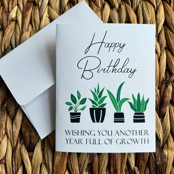 Plant Themed Birthday Card - Etsy