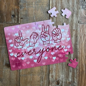 Sign Language Puzzle / ASL Valentines Day Gift / Sign Language Love ...