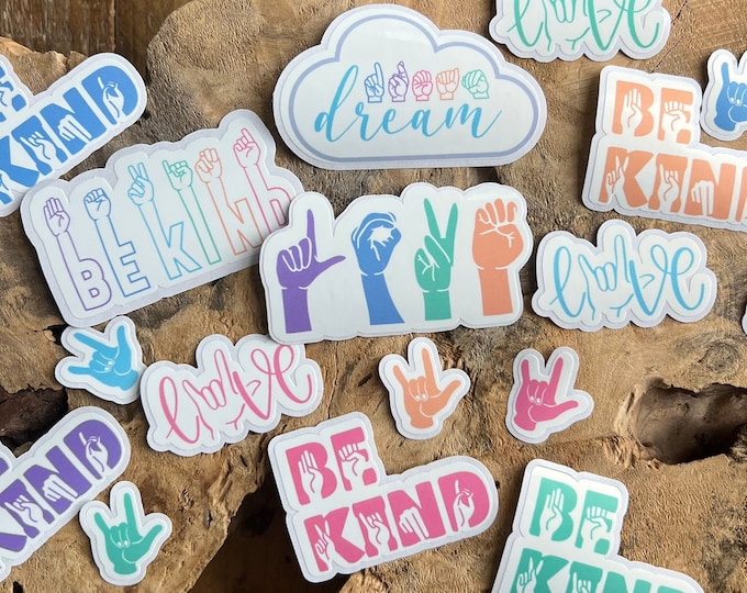 Sign Language Stickers / ASL Decals / ASL Sticker Pack / Inspirational ...