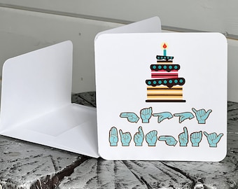 Sign Language Birthday Card / ASL Happy Birthday Card / Sign - Etsy