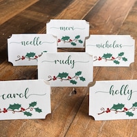 Christmas Table Tent Place Cards - 25holiday Lights Guest Seating Name ...