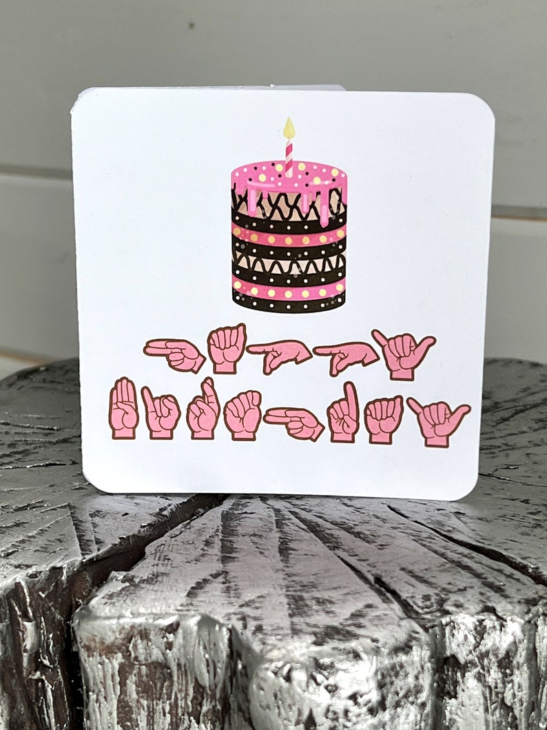 Sign Language Birthday Card / ASL Happy Birthday Card / Sign - Etsy