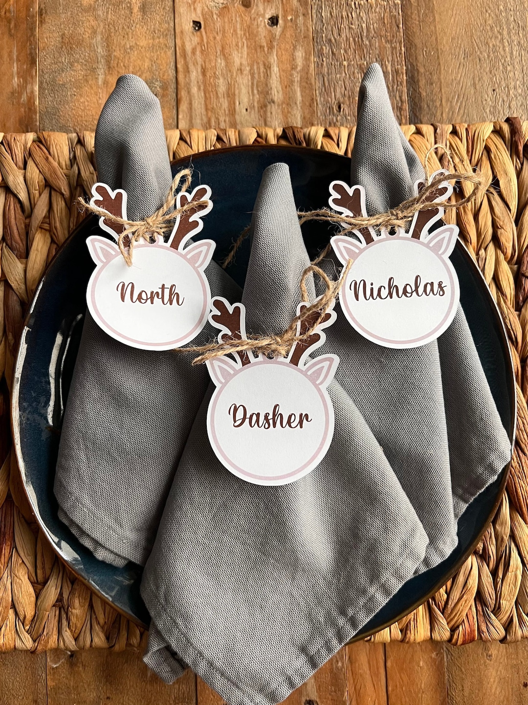 Personalized Christmas Place Cards / Custom Christmas Name Tags ...