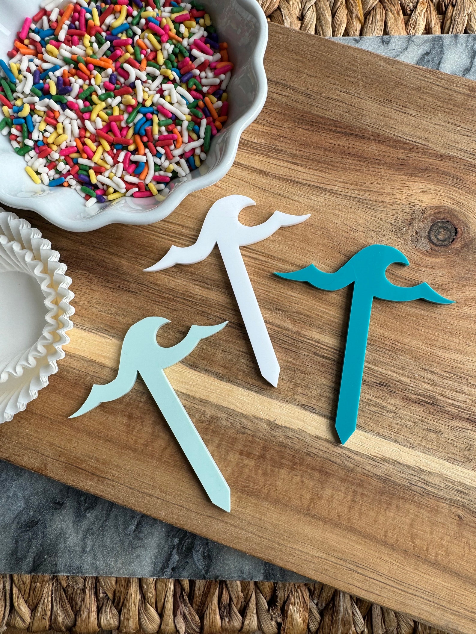Ocean Wave Cake Topper Set / Beach Theme Party / Ocean Cake Topper ...
