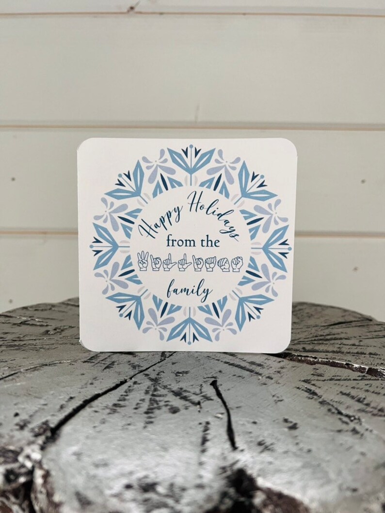 Personalized ASL Christmas Card / Sign Language Happy Holidays Card ...