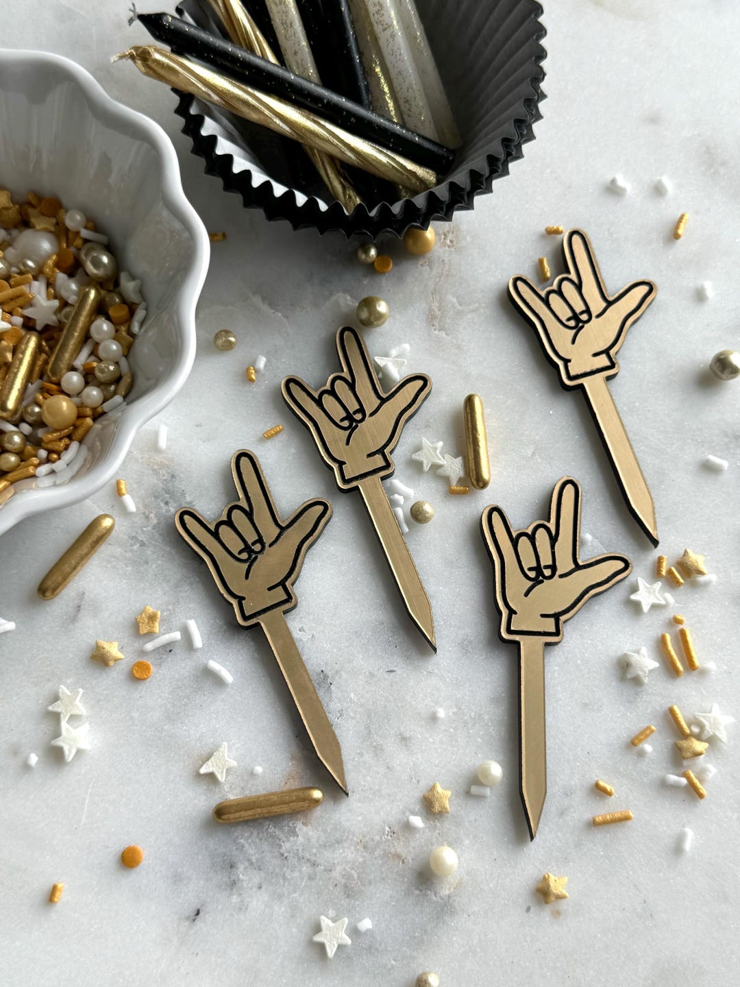 ASL Cupcake Toppers / Sign Language I Love You Cake Topper / ASL Party ...