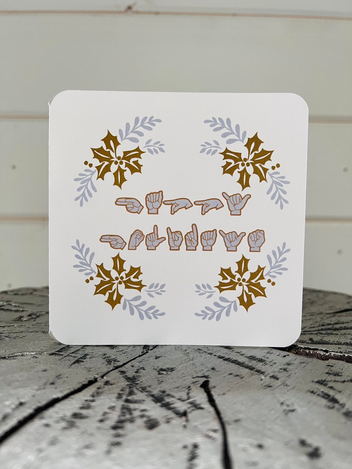 ASL Christmas Card / Sign Language Happy Holidays Card / Sign Language ...