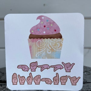 Sign Language Birthday Card / ASL Happy Birthday Card / Sign - Etsy