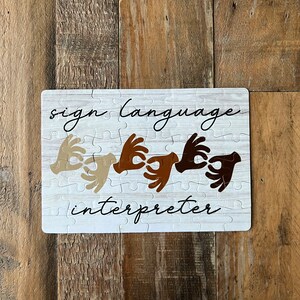 Sign Language Puzzle / ASL Gift / Sign Language Interpreter / Gift for ...