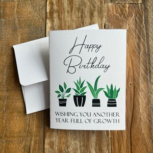 Happy Birthday Card / Birthday Plants Card / Another Year of Growth ...