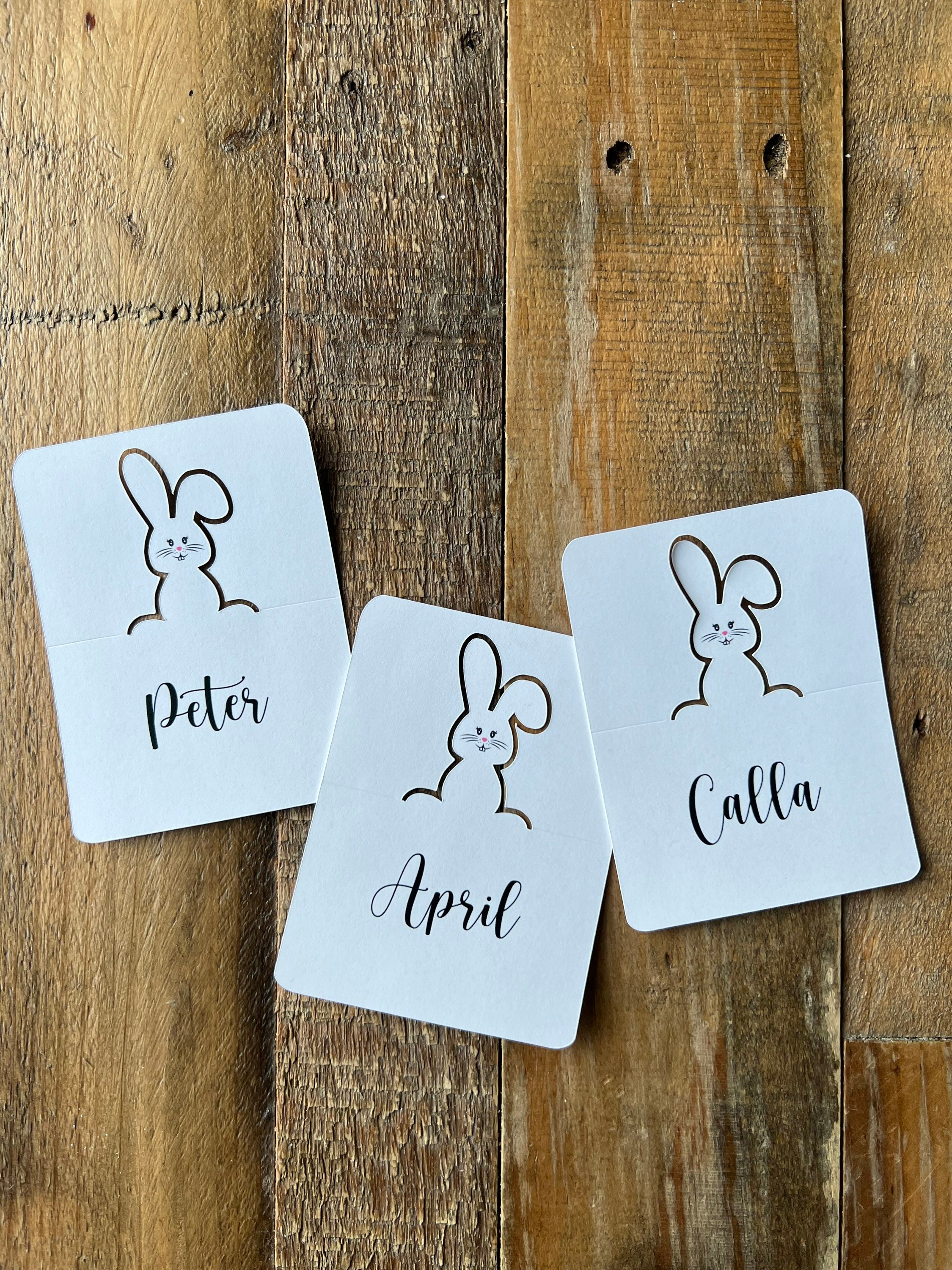Easter Place Cards / Seating Cards for Easter Dinner / Rabbit Place ...