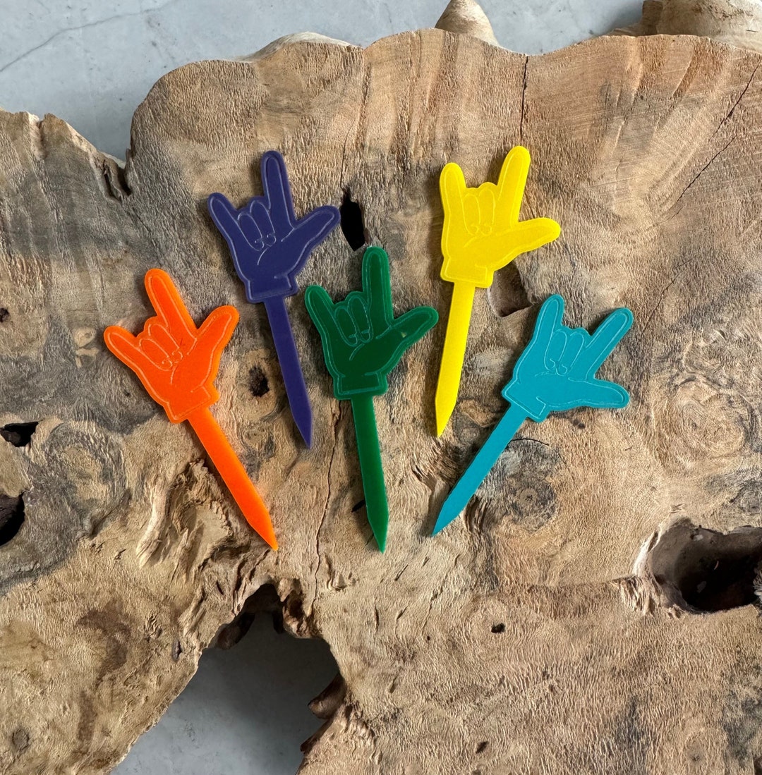 ASL Acrylic Cupcake Toppers / Sign Language I Love You Cake Topper ...