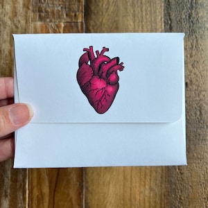 Anatomical Heart Card / Human Heart Thank You Note / Card for ...