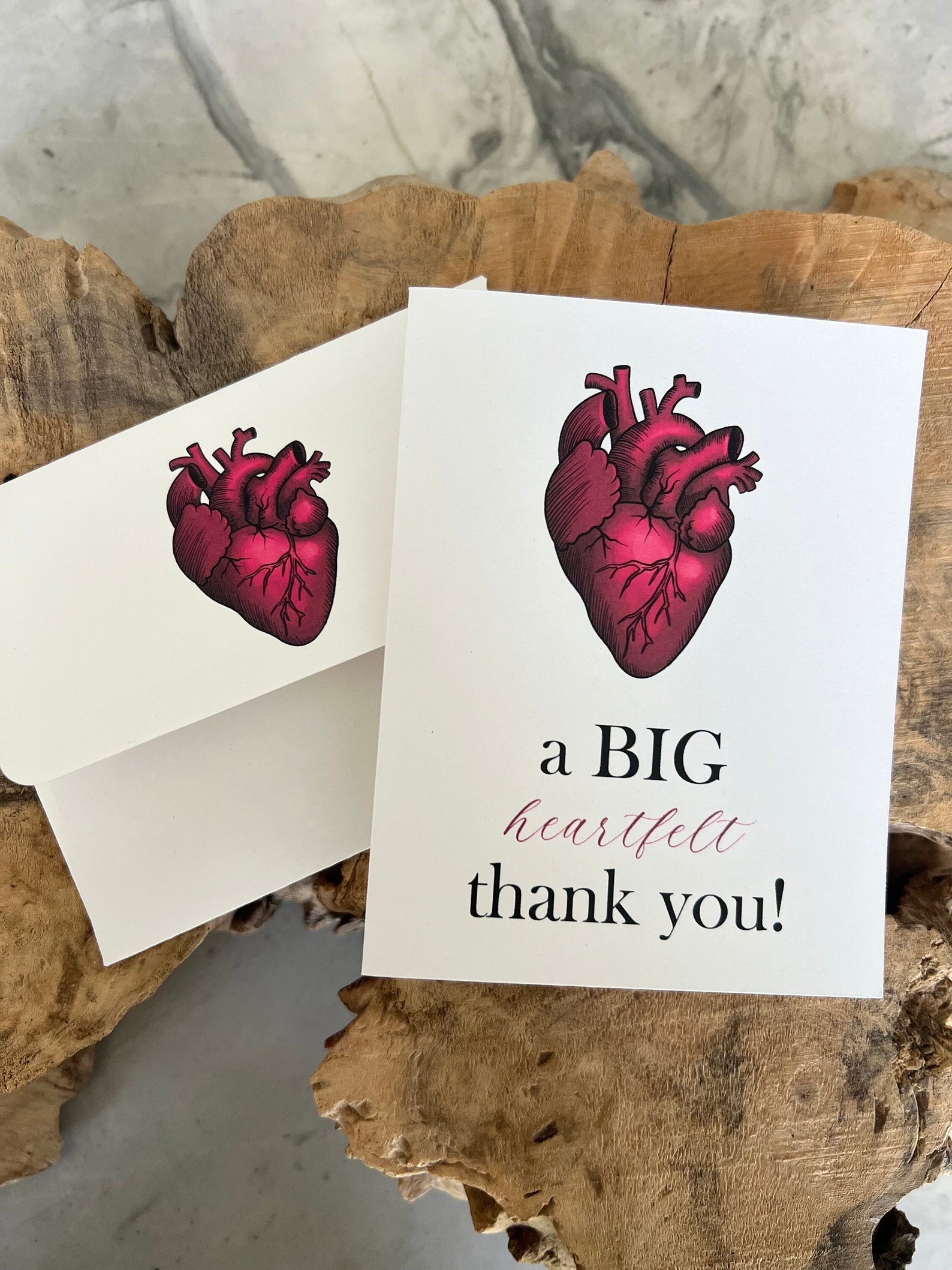 Anatomical Heart Card / Human Heart Thank You Note / Card for ...