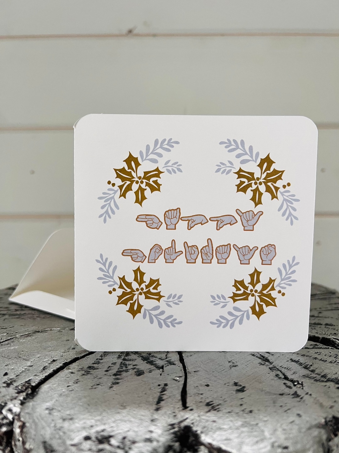 ASL Christmas Card / Sign Language Happy Holidays Card / Sign Language ...