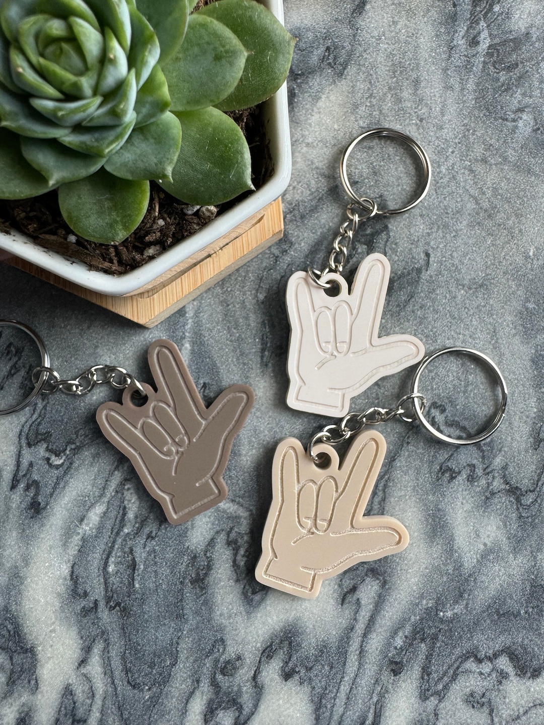 ASL I Love You Keychain / Sign Language Gift / Sign Language Key Ring ...