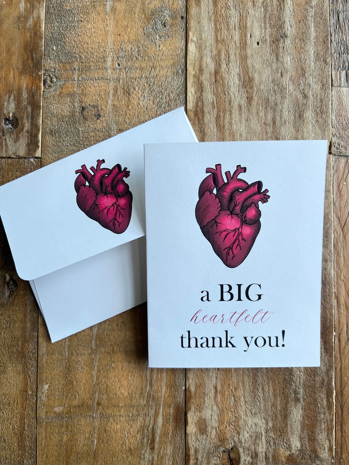 Anatomical Heart Card / Human Heart Thank You Note / Card for ...