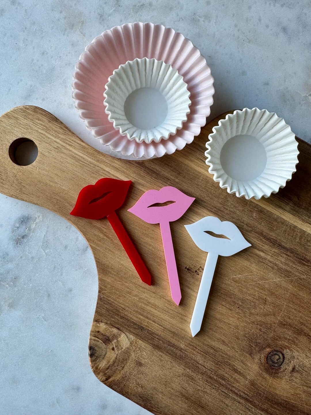 Lips Cupcake Toppers / Acrylic Cake Toppers for Bachelorette Party ...
