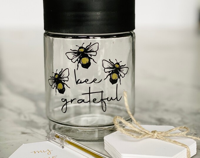 Bee Grateful Jar / Be Grateful /daily Gratitude Jar / Gratitude is the ...