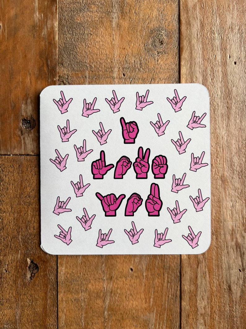 ASL I Love You Card / Sign Language I Love Love You Card / ASL ...