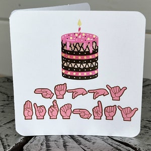 Sign Language Birthday Card / ASL Happy Birthday Card / Sign Language ...
