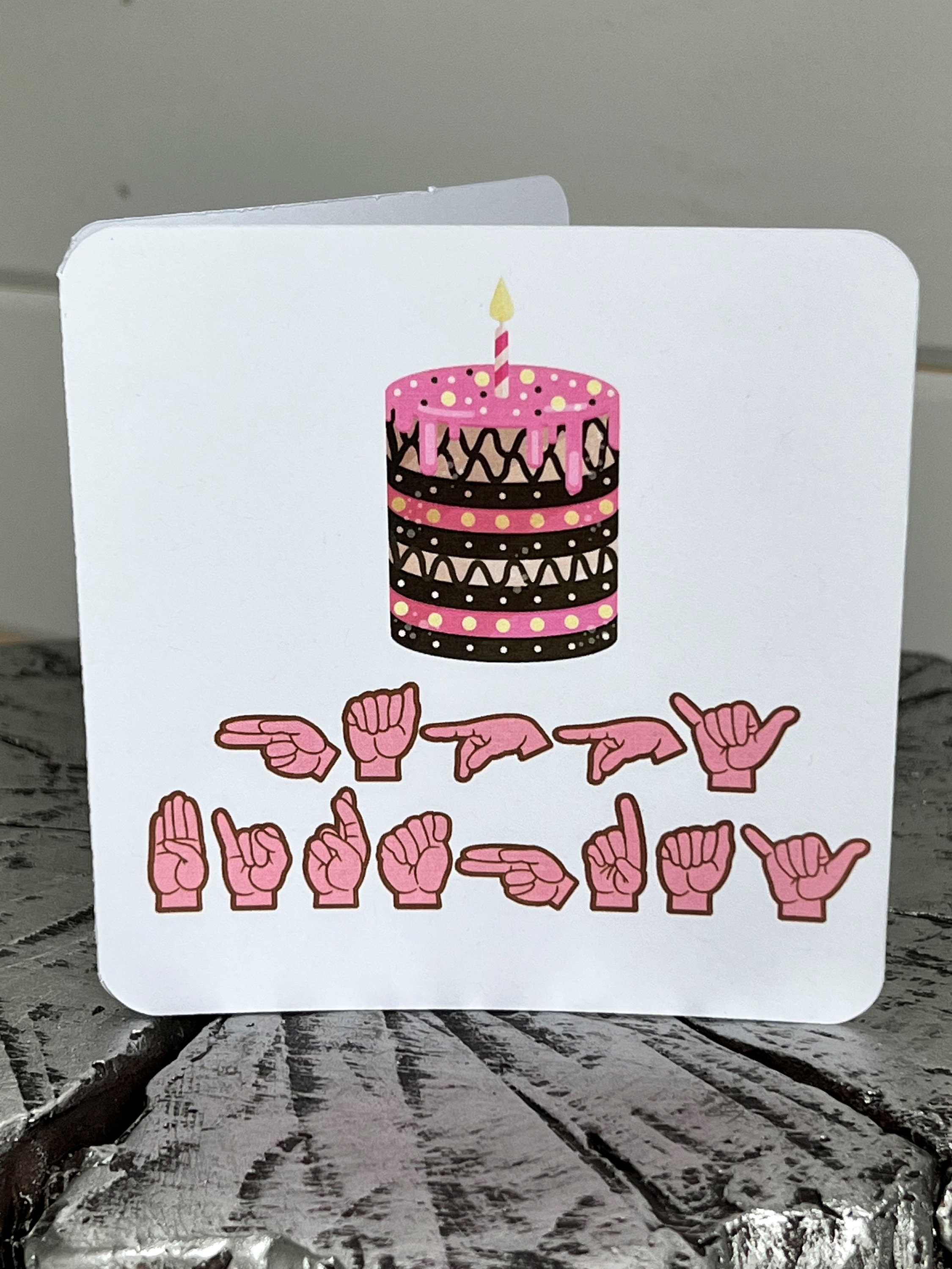 Sign Language Birthday Card / ASL Happy Birthday Card / Sign - Etsy