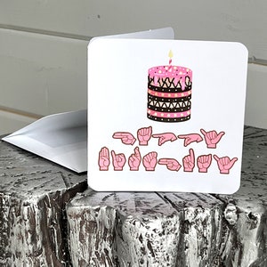 Sign Language Birthday Card / ASL Happy Birthday Card / Sign Language ...