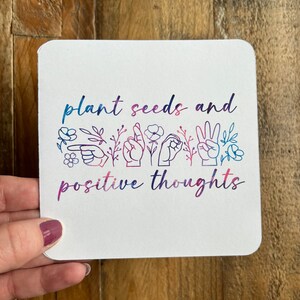 Sign Language Card / ASL Card / Positive Thoughts Card / Inspirational ...
