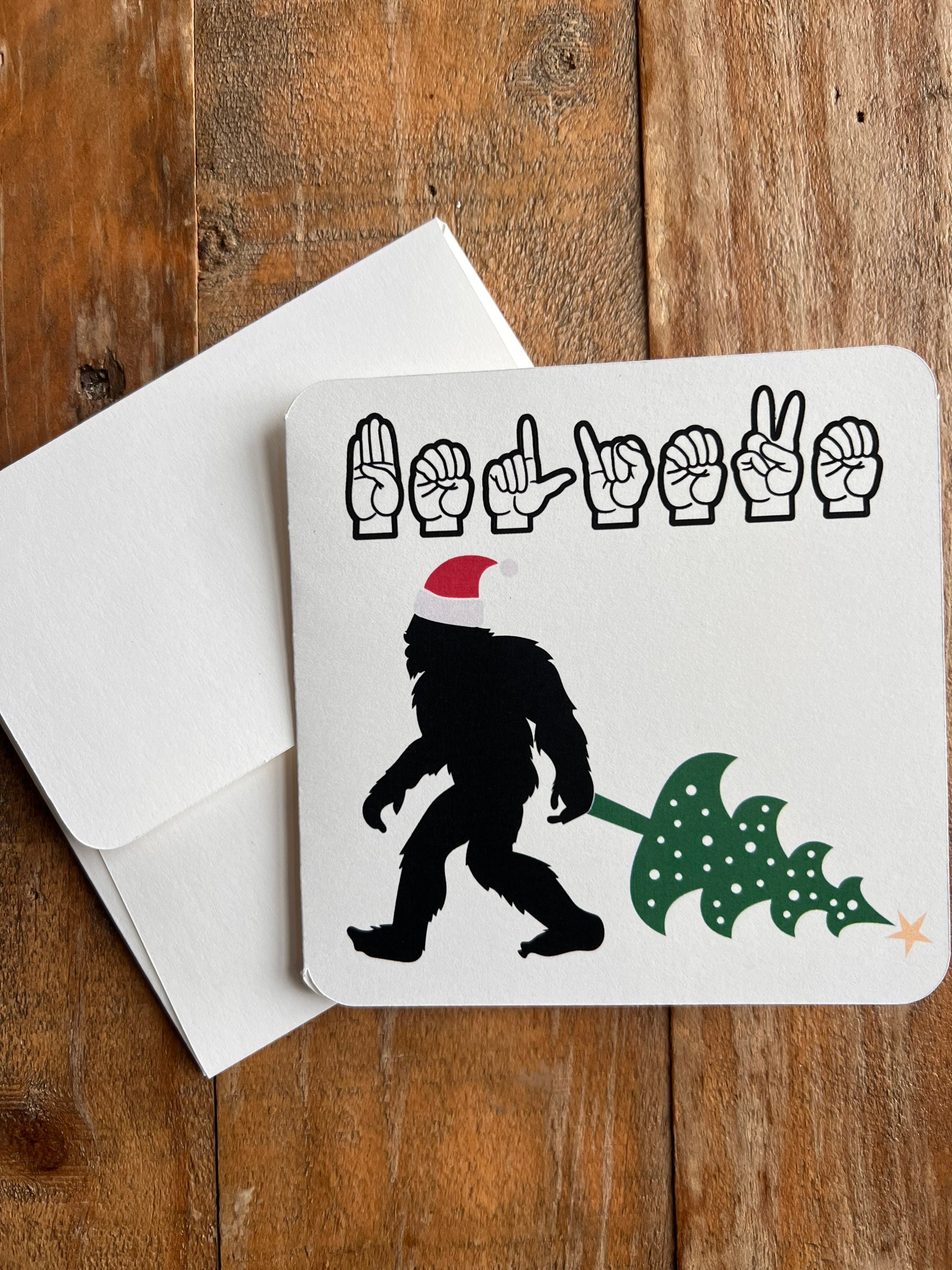 ASL Christmas Card / Sign Language Yeti Card / Sign Language Christmas ...