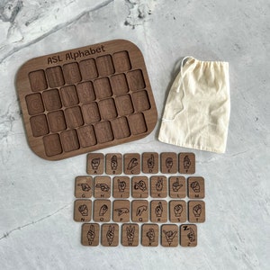 Wood Sign Language Puzzle / ASL Alphabet Puzzle / Montessori Alphabet ...