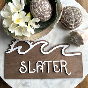 Large Ocean Wave Name Sign / Personalized Baby Gift / Ocean Theme Sign ...