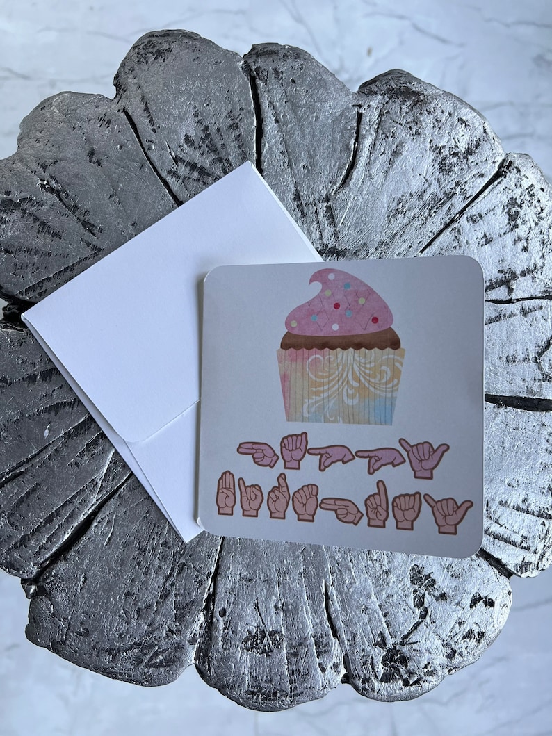 Sign Language Birthday Card / ASL Happy Birthday Card / Sign - Etsy