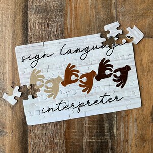 Sign Language Puzzle / ASL Gift / Sign Language Interpreter / Gift for ...