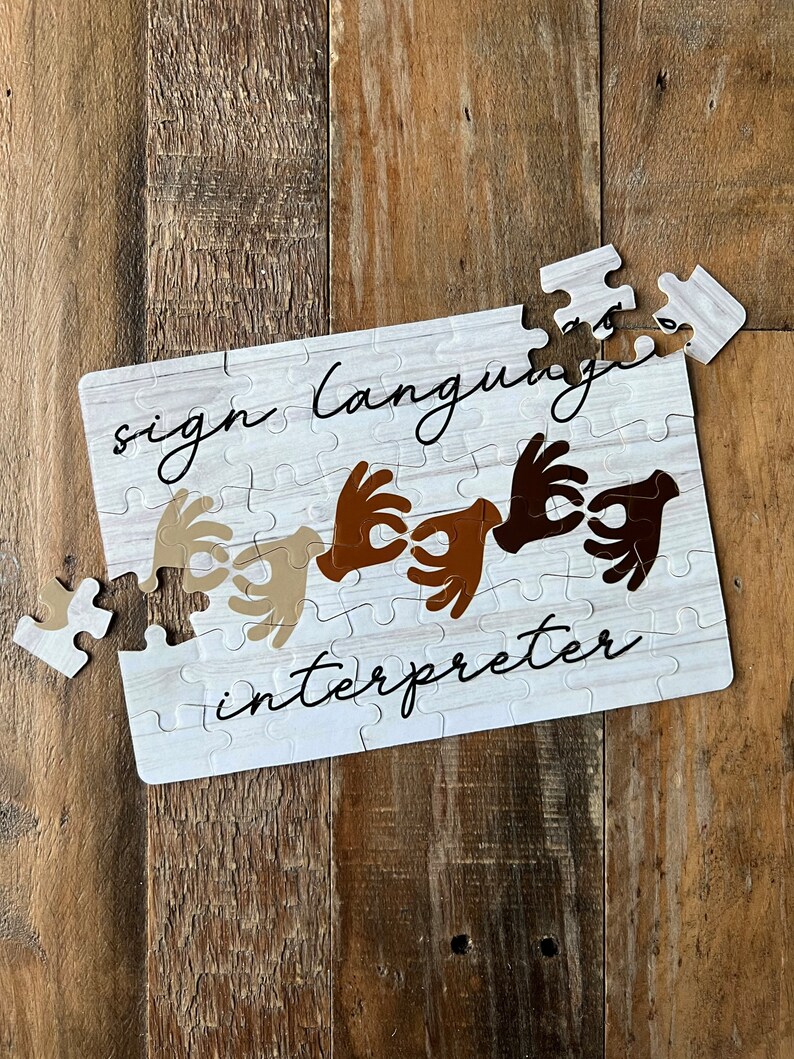 Sign Language Puzzle / ASL Gift / Sign Language Interpreter / Gift for ...