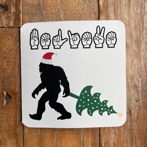 ASL Christmas Card / Sign Language Yeti Card / Sign Language Christmas ...