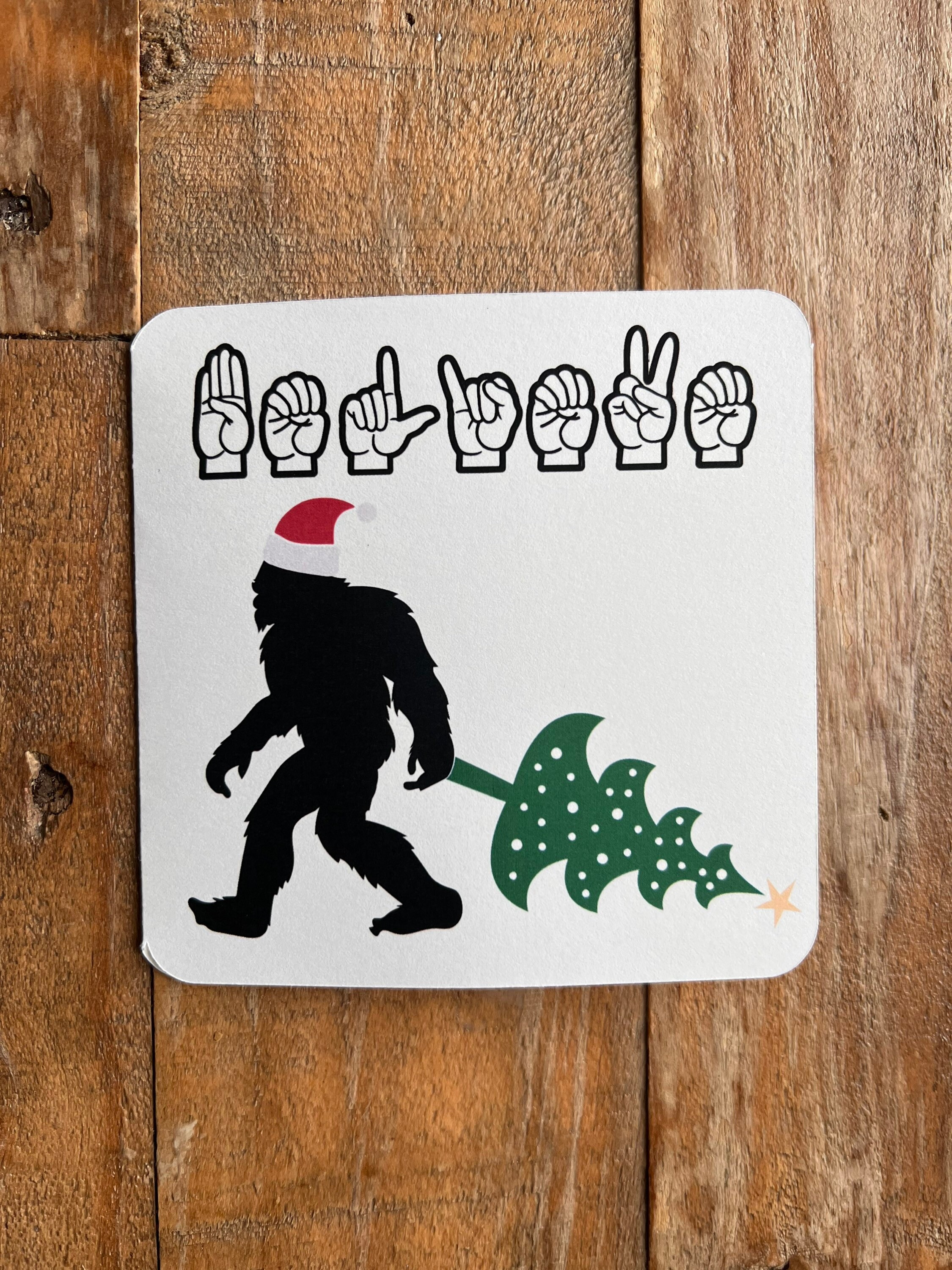 ASL Christmas Card / Sign Language Yeti Card / Sign Language Christmas ...
