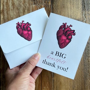 Anatomical Heart Card / Human Heart Thank You Note / Card for ...