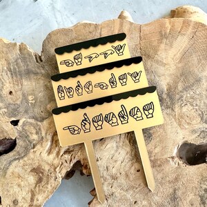 Personalized Sign Language Cake Topper / ASL Happy Birthday Cake Topper ...