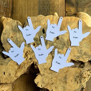 Sign Language Gift Tags / ASL Valentines Day Gift / ASL Gift Tag / Sign ...