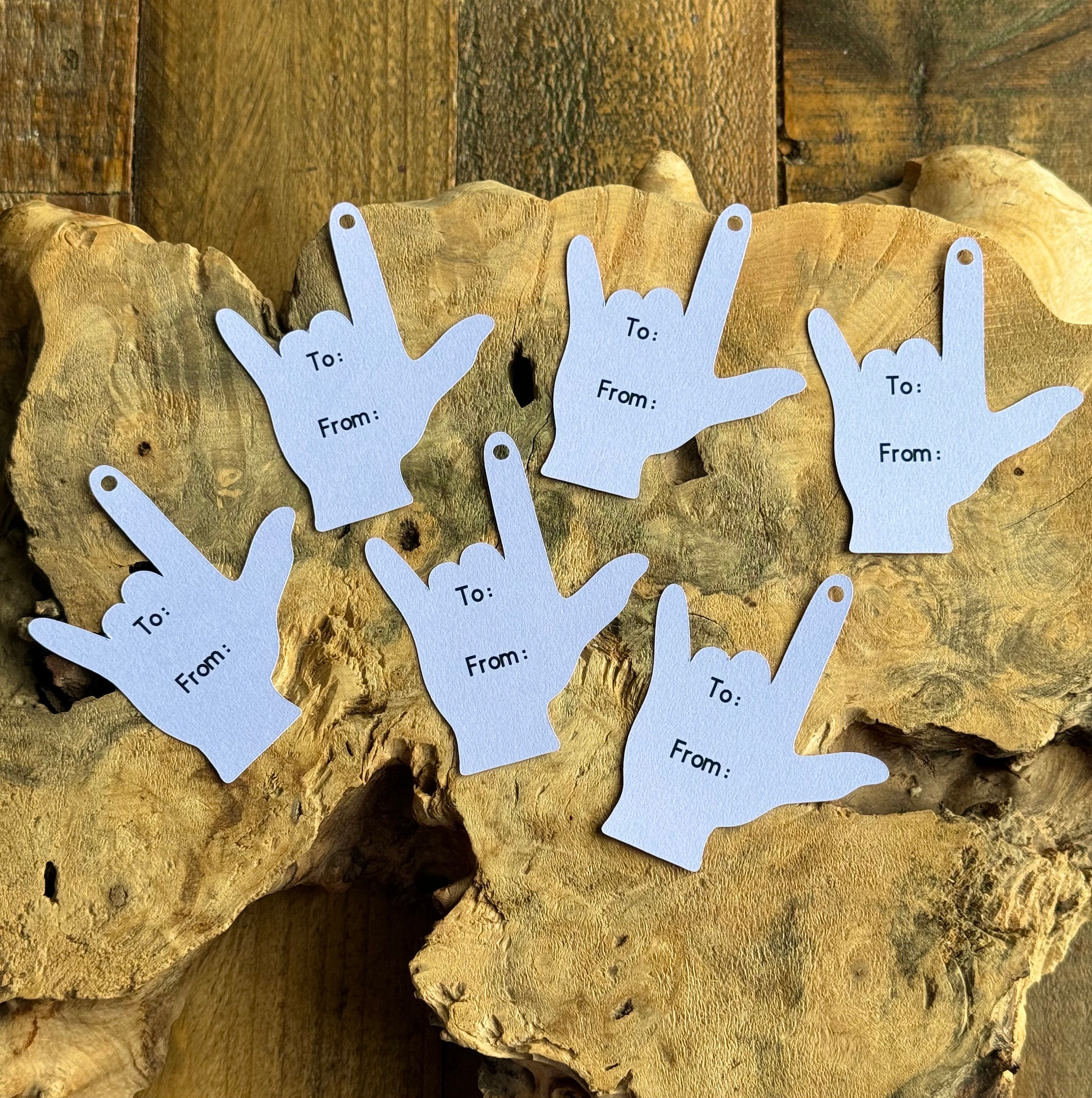 Sign Language Gift Tags / ASL Valentines Day Gift / ASL Gift Tag / Sign ...