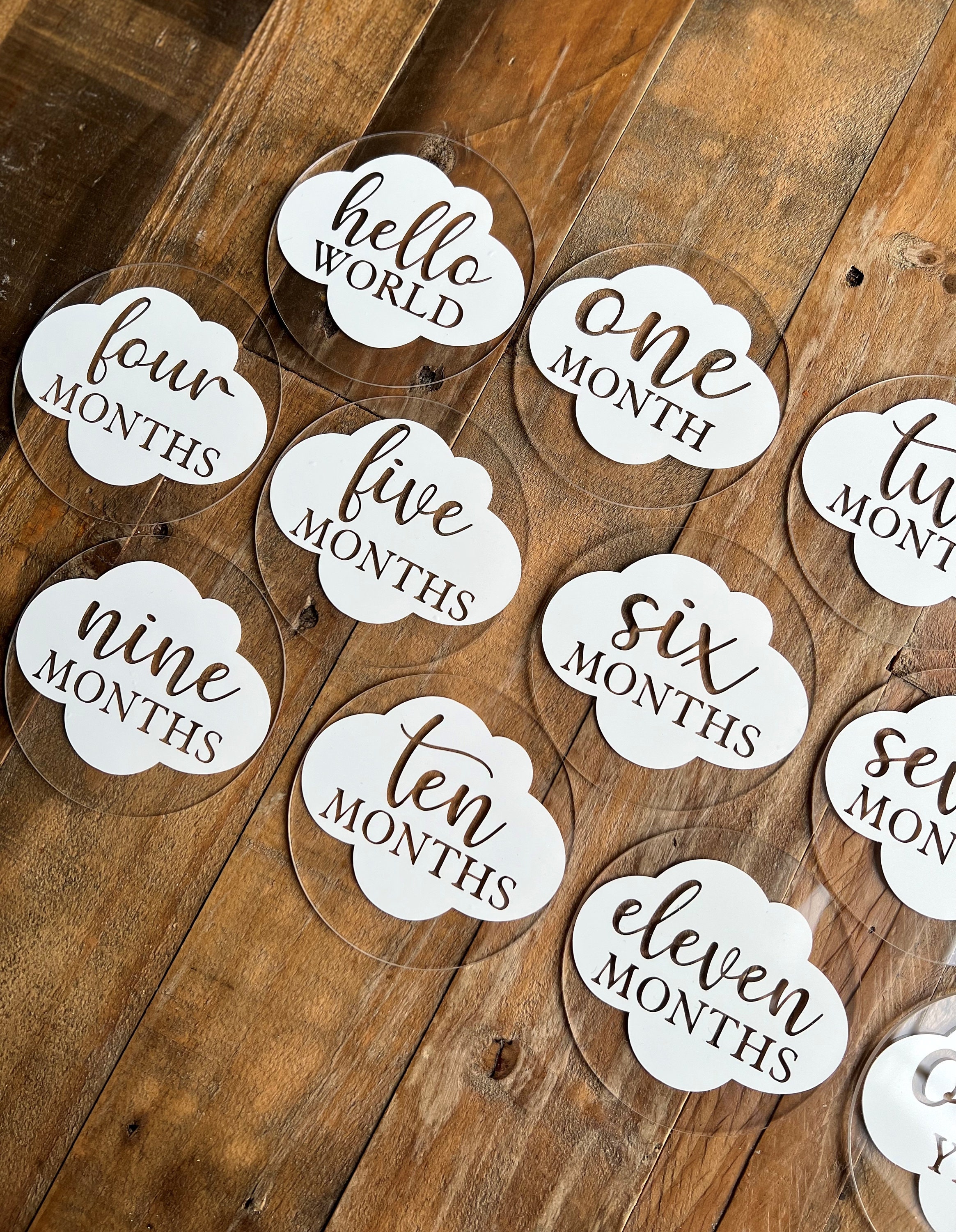 Cloud Themed Acrylic Baby Milestone Markers / Monthly - Etsy