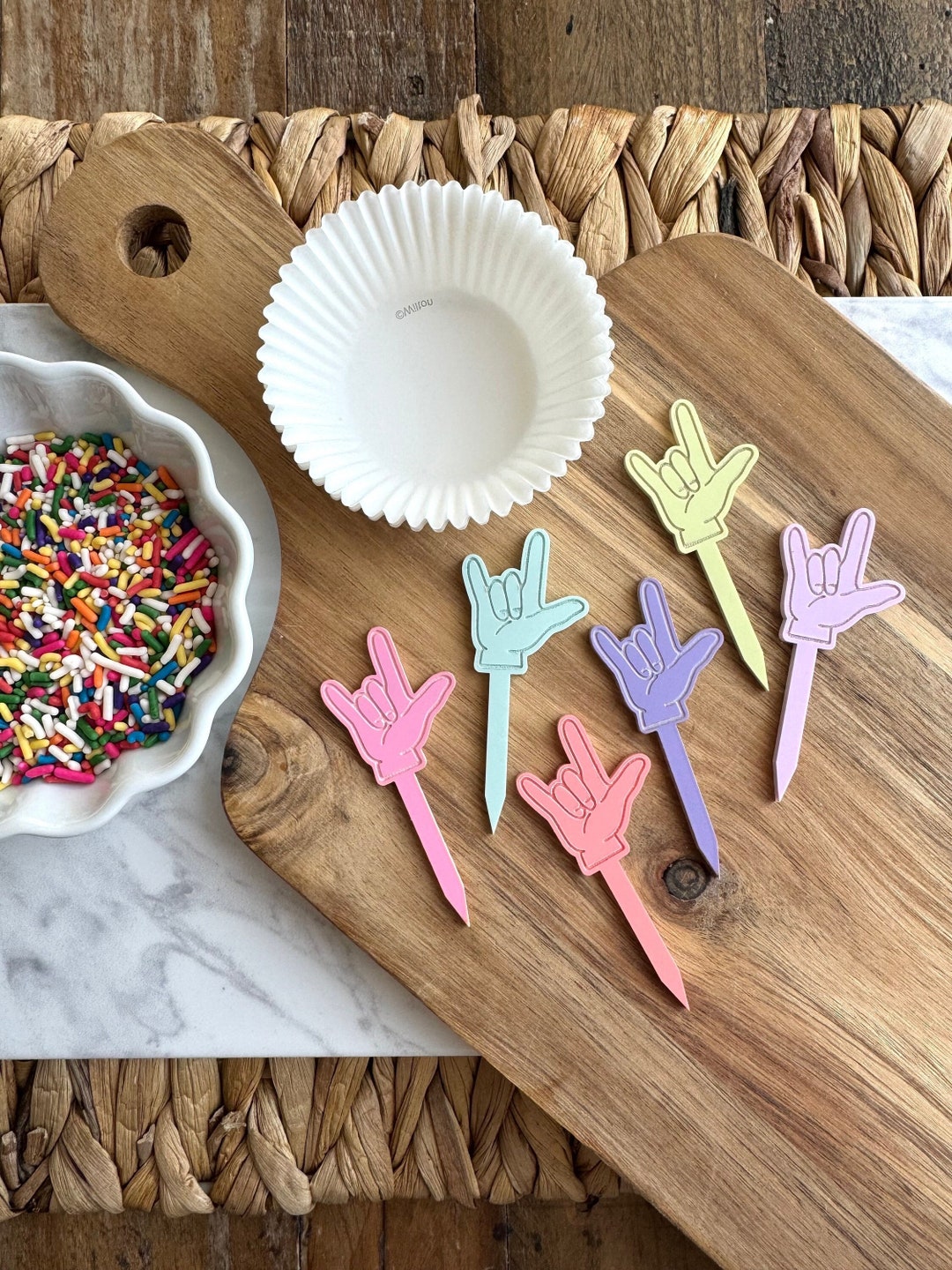 ASL Cupcake Toppers / Sign Language I Love You Cake Topper / ASL Party ...