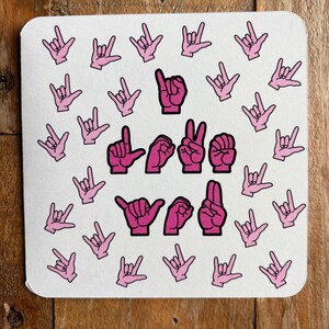 ASL I Love You Card / Sign Language I Love Love You Card / ASL ...